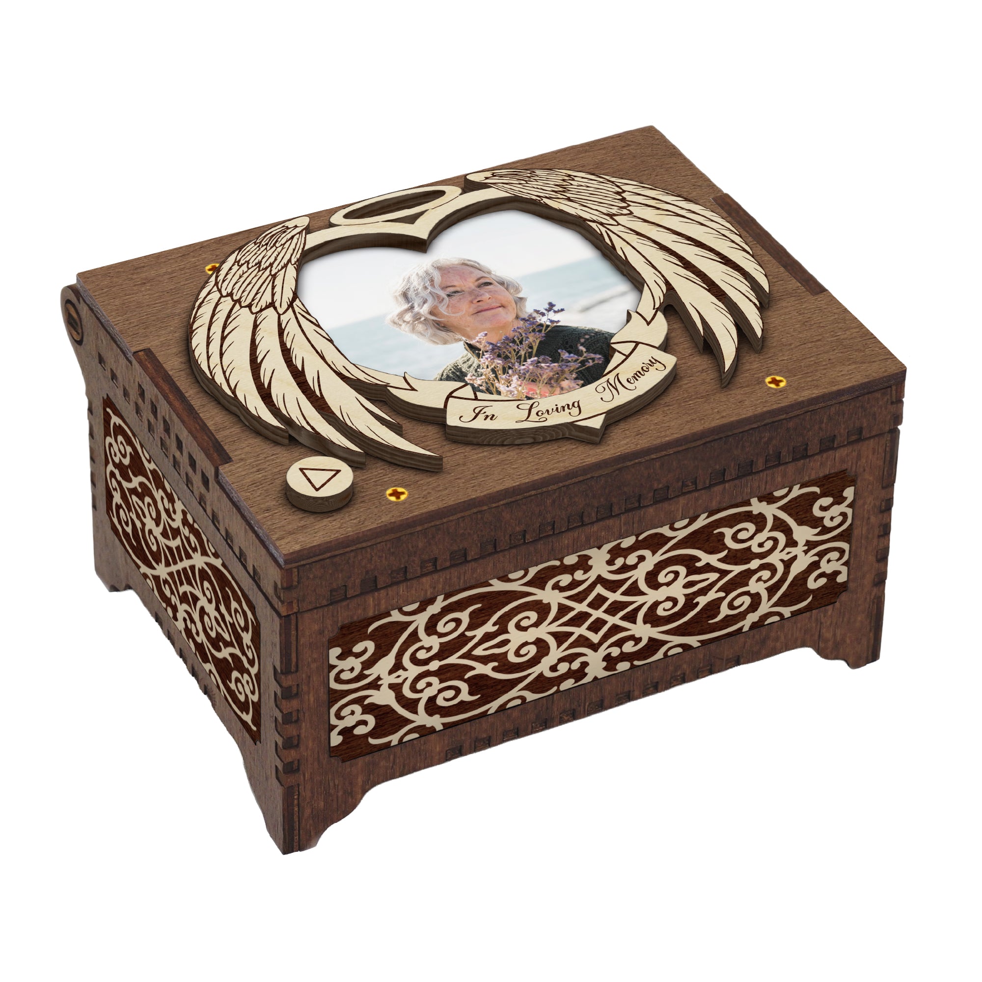 Angel Wings Wood MP3 Music Box, Your Photo & Text Inside – Davidson ...