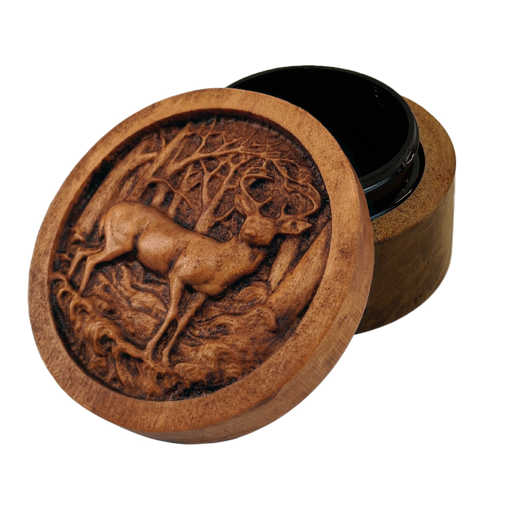 Deer in the Woods Carved Box, Keepsake Urn, Your Text Engraved ...