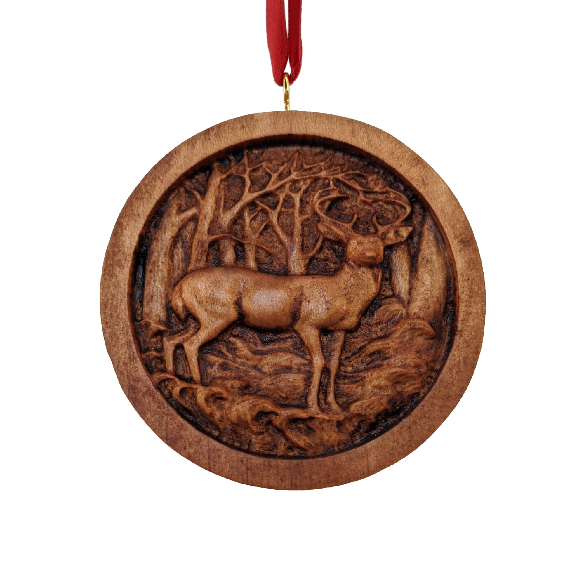 Deer Carved Wood Ornament, Custom Photo & Text On The Back – Davidson ...