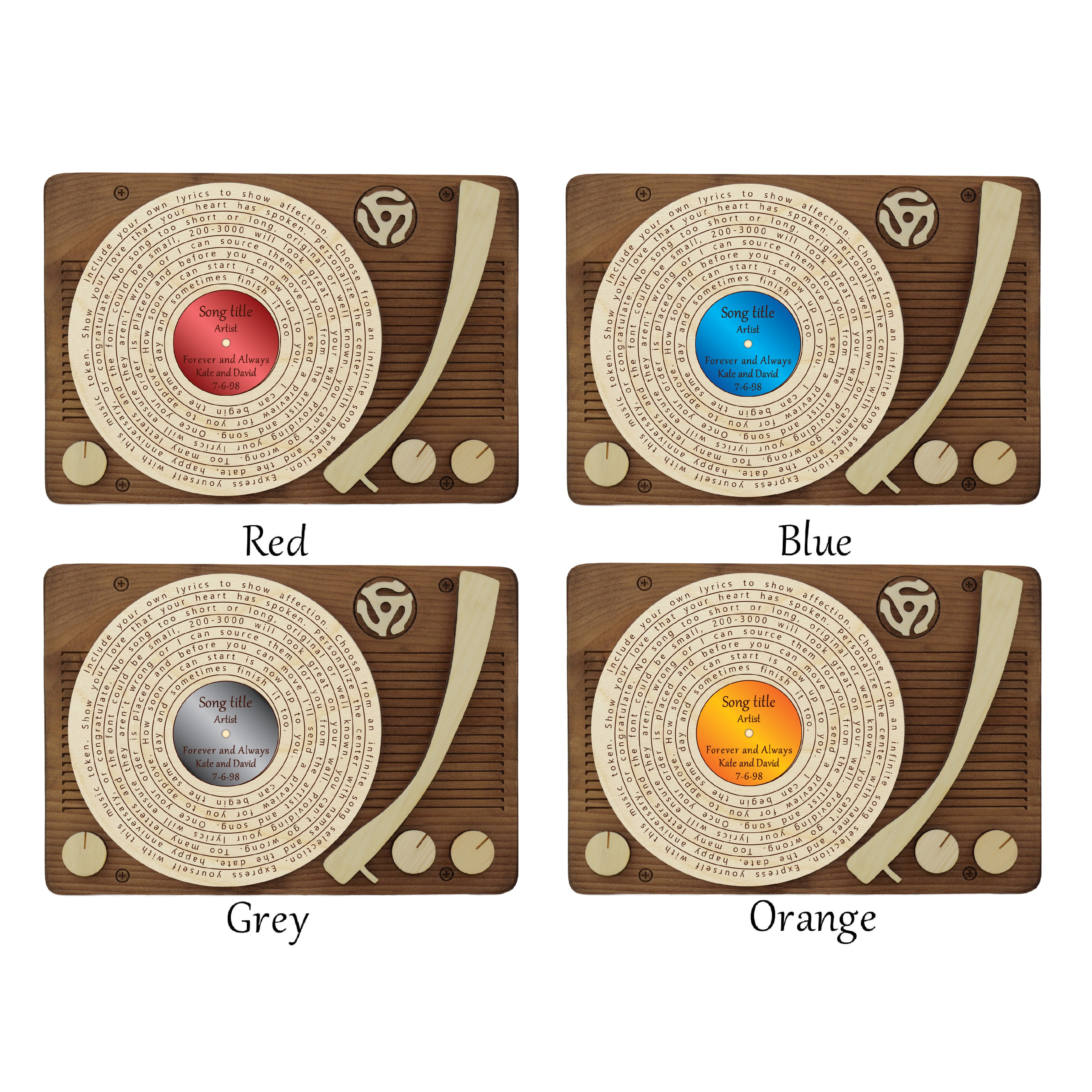 Song Lyrics Wooden Record Player Wall Hanging – Davidson Workshop