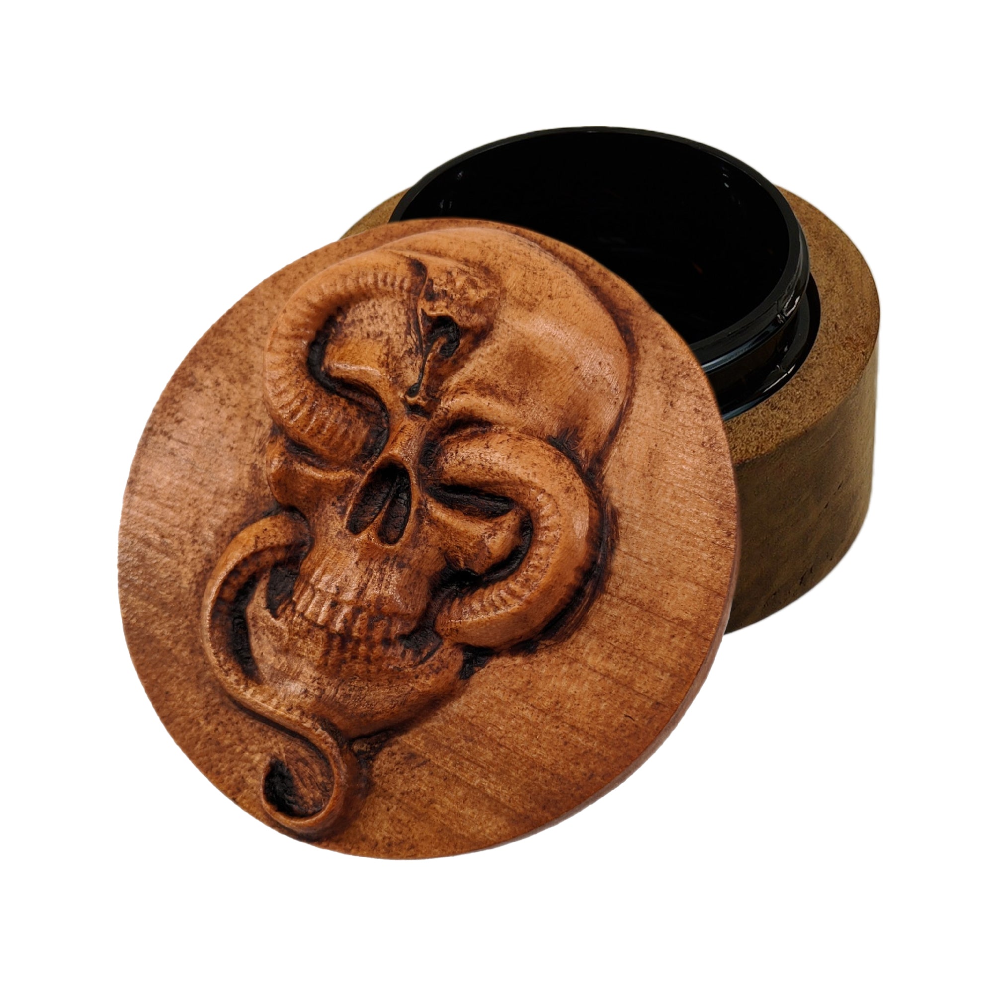Skull & Snake Carved Box, Keepsake Urn, Your Text Engraved – Davidson ...
