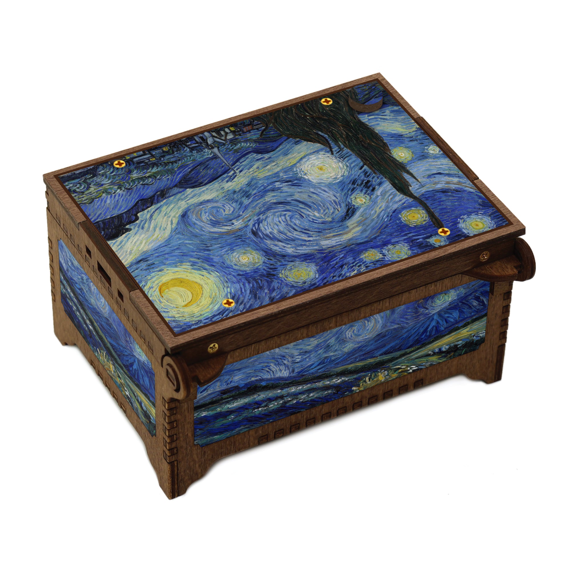 Starry Night Painting MP3 Music Box, Your Photo & Text Inside, Free ...
