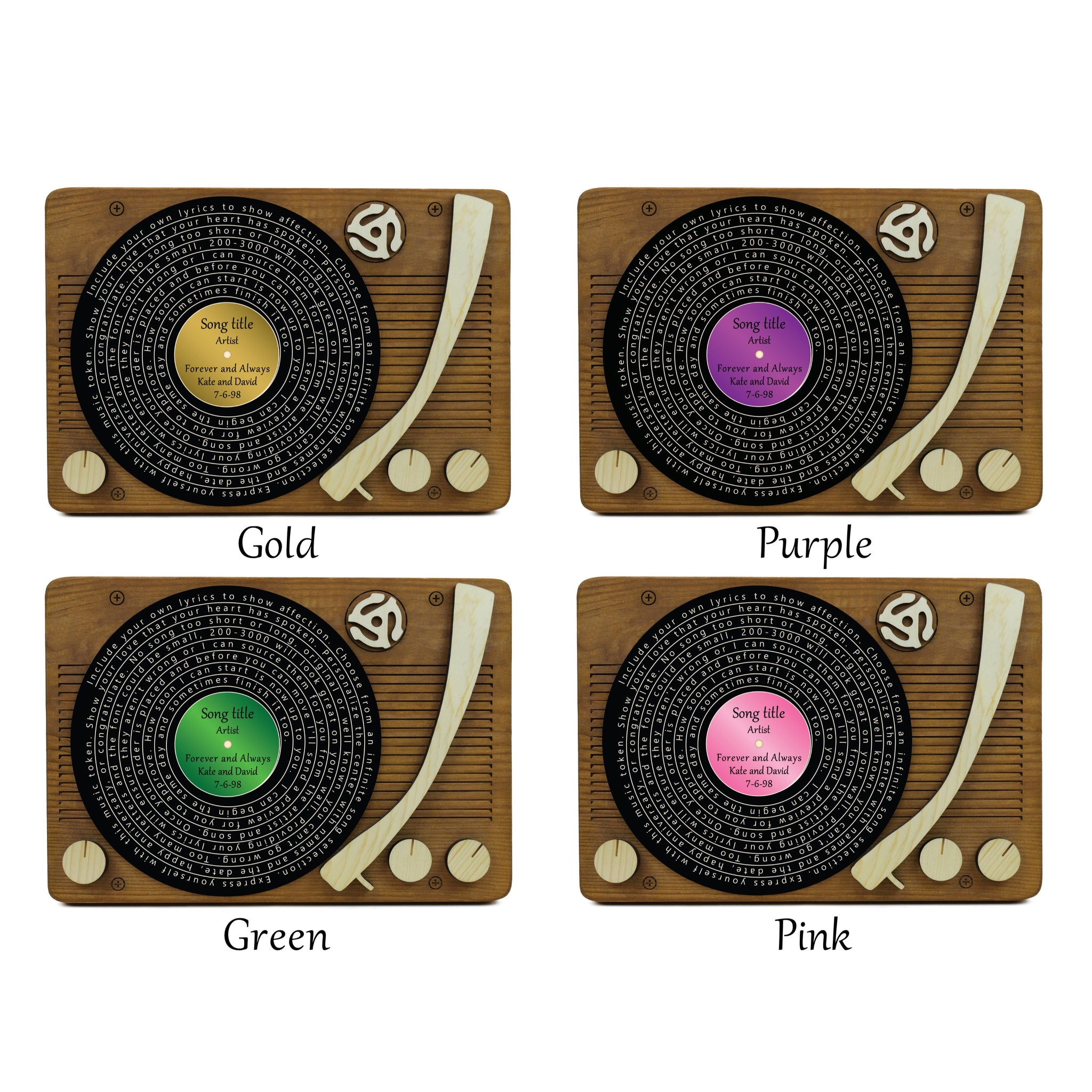 Song Lyrics Colorful Record Player Wall Hanging – Davidson Workshop