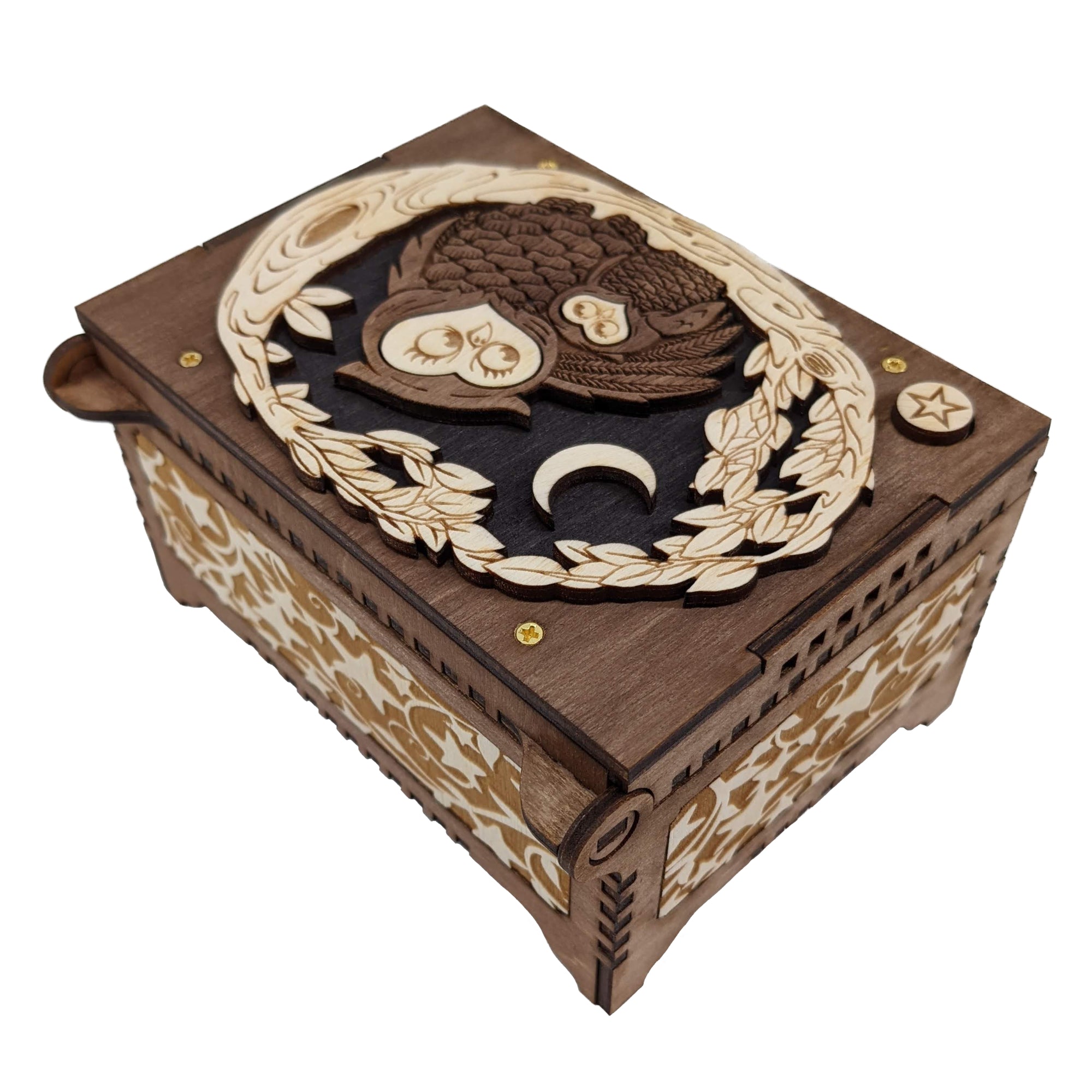 Engraved Mother and Baby Owl MP3 Music Box – Davidson Workshop