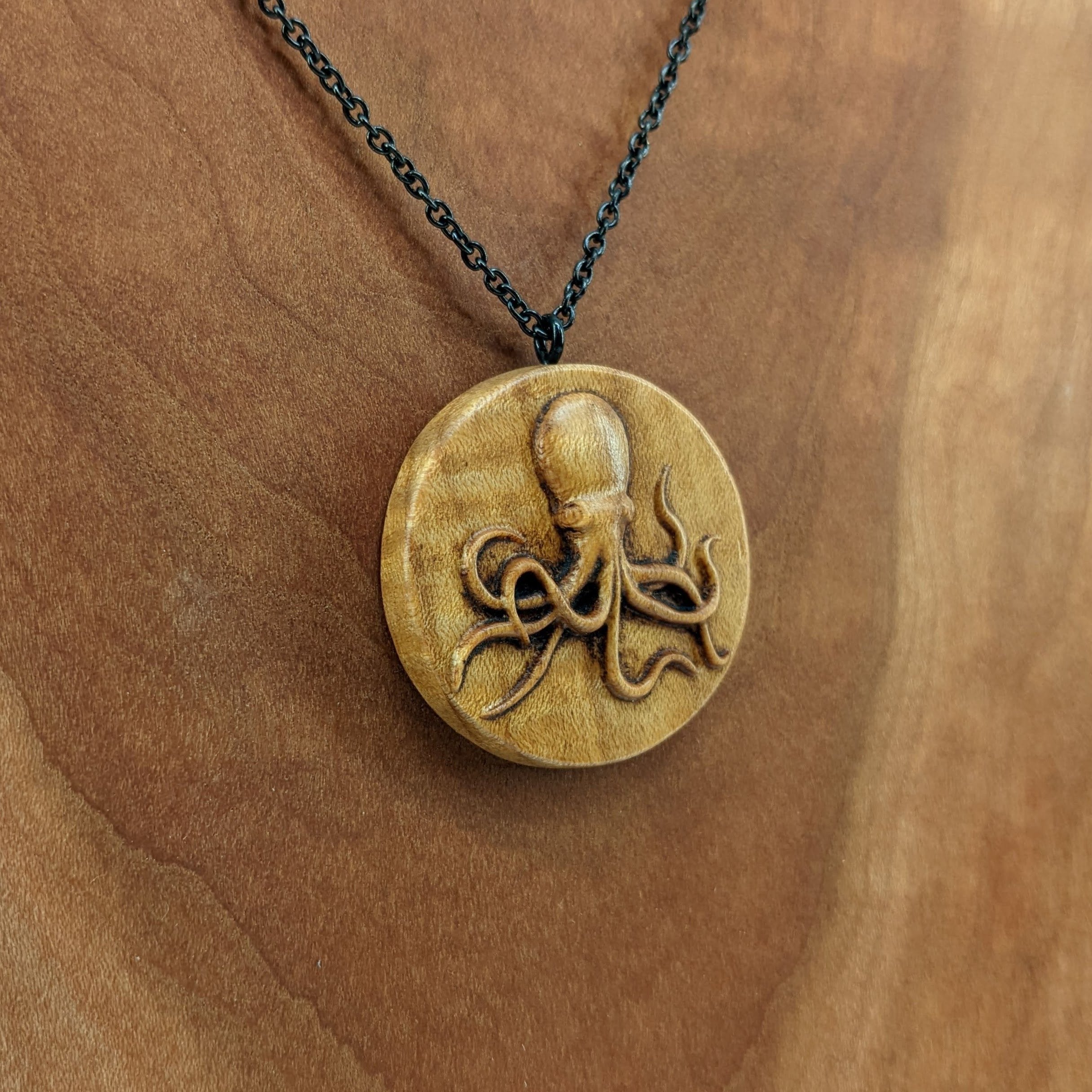 Octopus Carved Pendant – Davidson Workshop