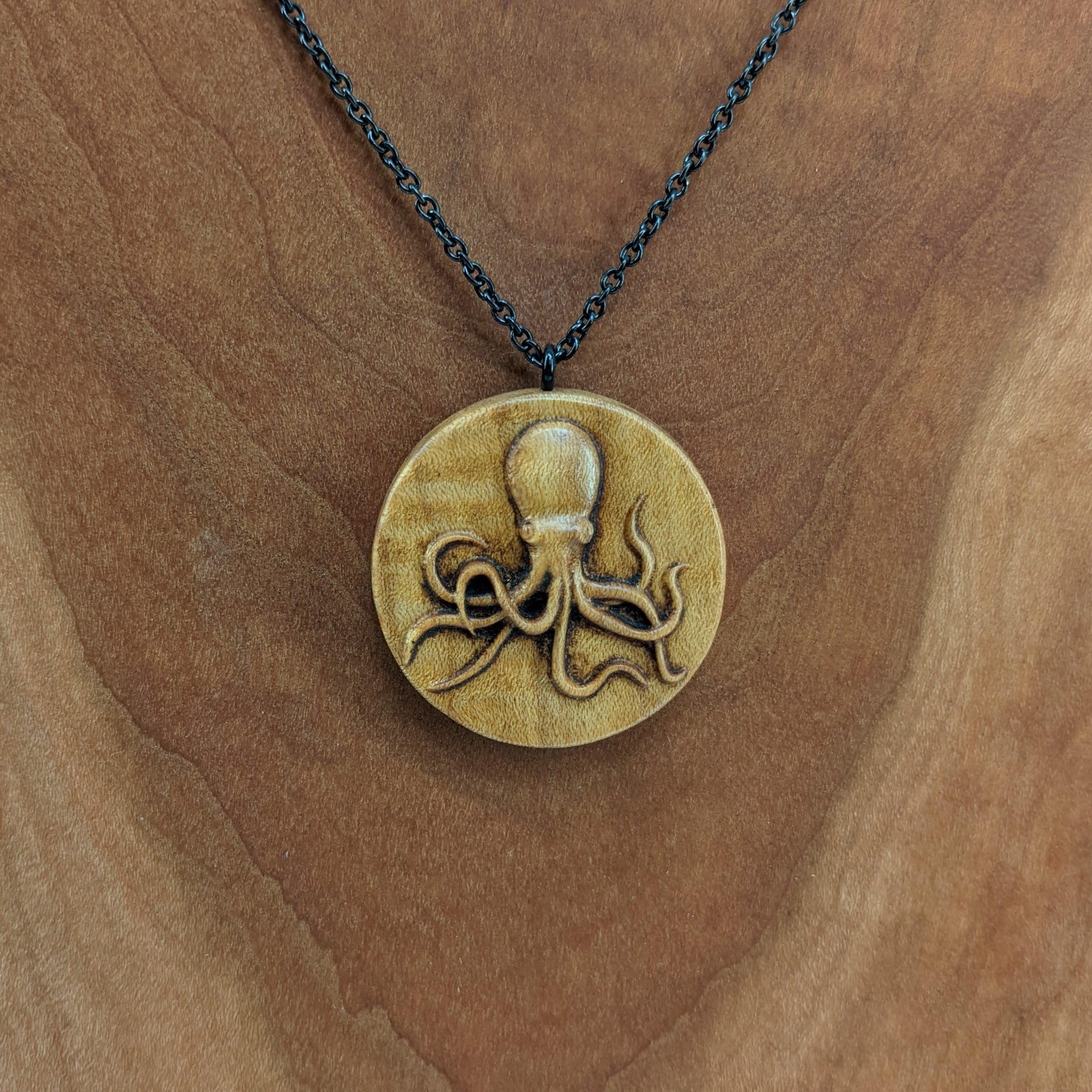 Octopus Carved Pendant – Davidson Workshop