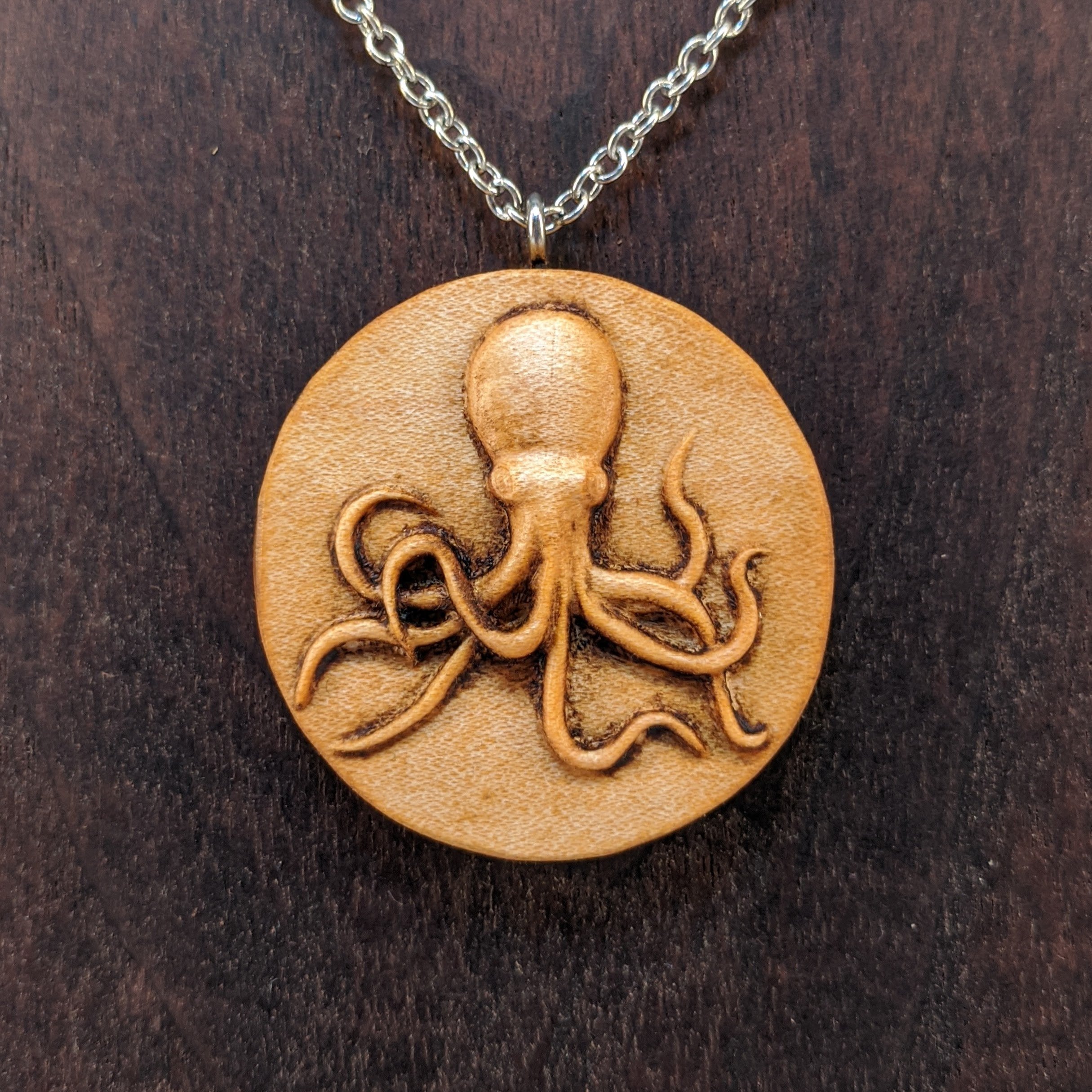 Octopus Carved Pendant – Davidson Workshop