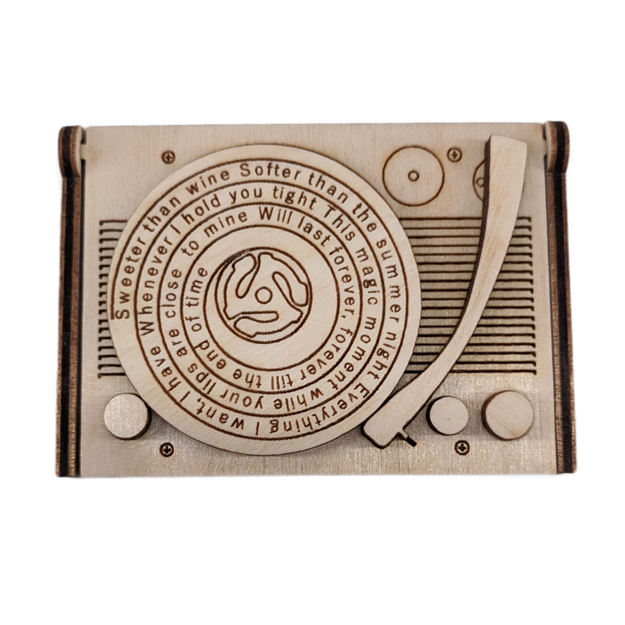 Mini Record Player Music Box | Custom Engraved Lyrics | No Audio ...